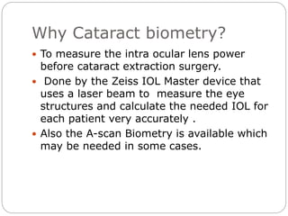Biomety for cataract by rachana | PPT