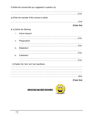 Bio mid exam gr8 copy | DOCX