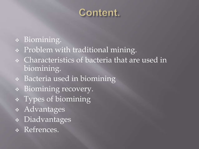 Biomining | PPTX | Chemistry | Science