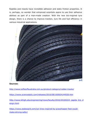 Biomimetics on the Road: Scientists Create Tyre Design with Unique ...