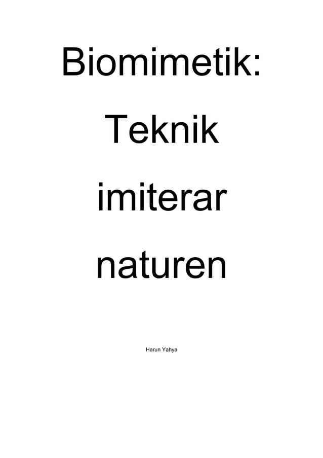 Biomimetik, teknik imiterar naturen. swedish (svenska) | PDF