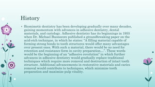 Biomimic Dentistry in modern dentistry and dental materials | PDF