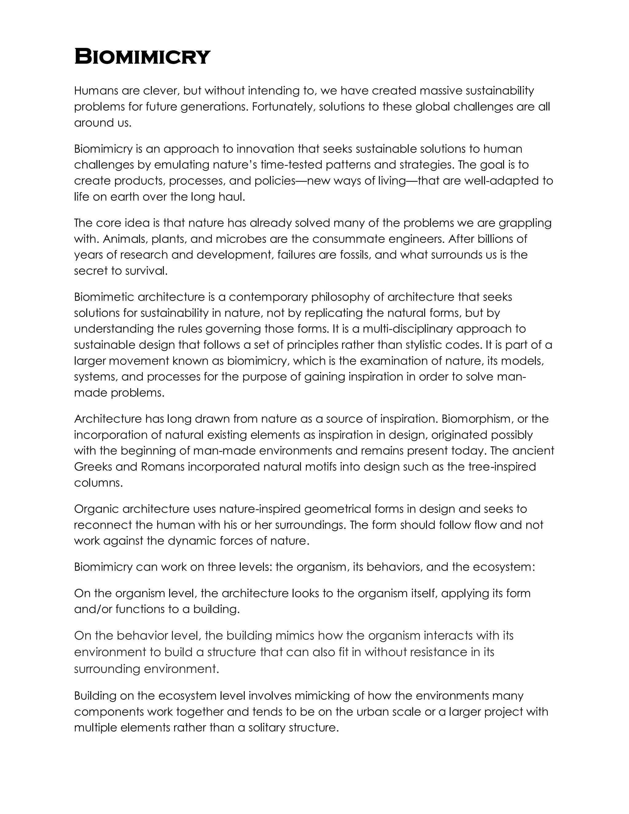 Biomimicry | PDF