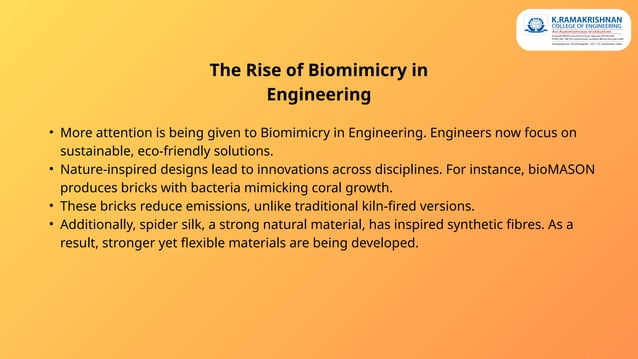 Biomimicry in Engineering and Nature-Inspired Innovation | PPTX