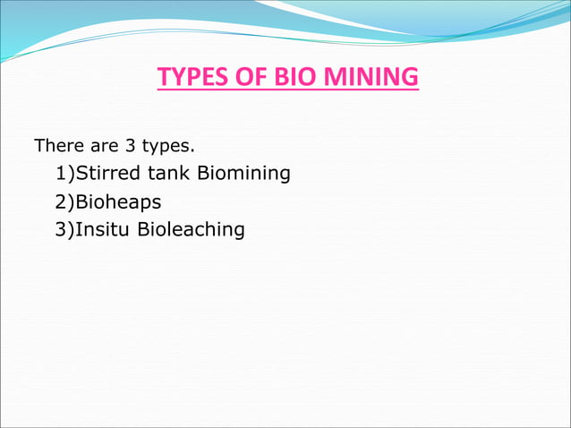 Bio mining methods | PPT | Chemistry | Science