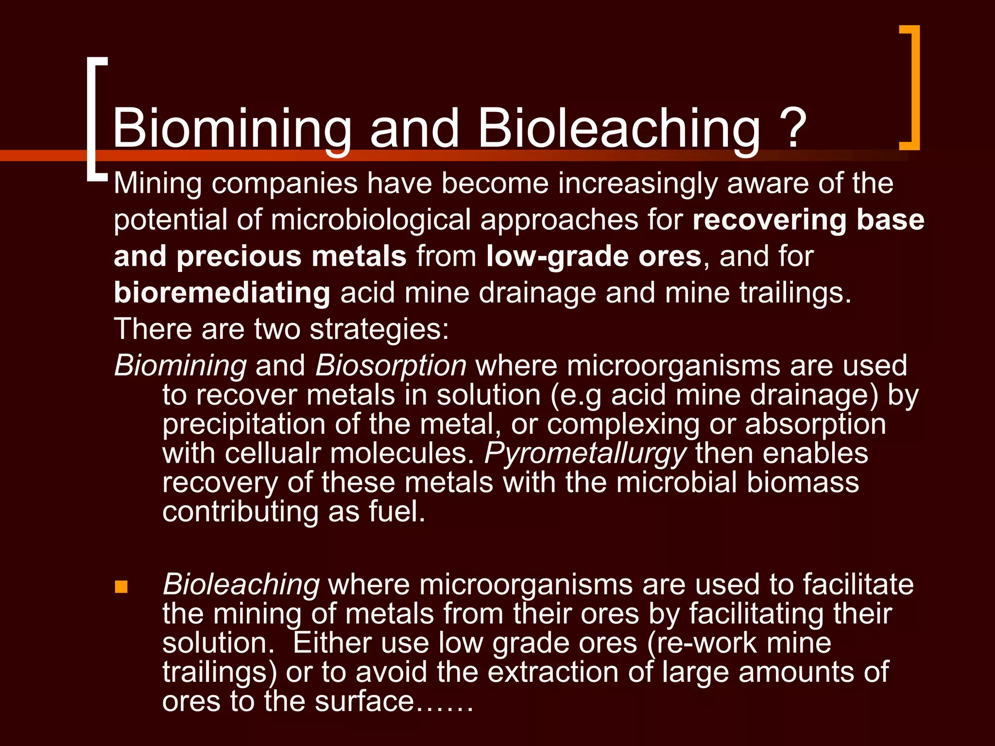 Biomining /bioleaching | PDF