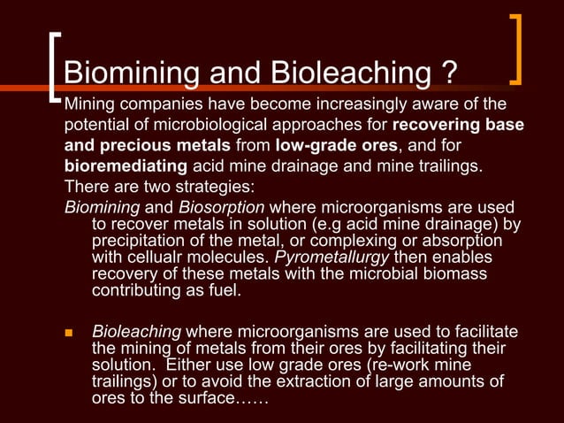 Biomining /bioleaching | PDF | Geology | Science