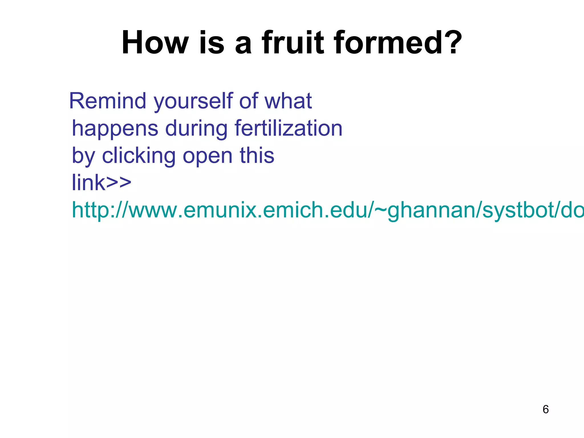 Biology M4 Flowers to fruits and seeds | PPT