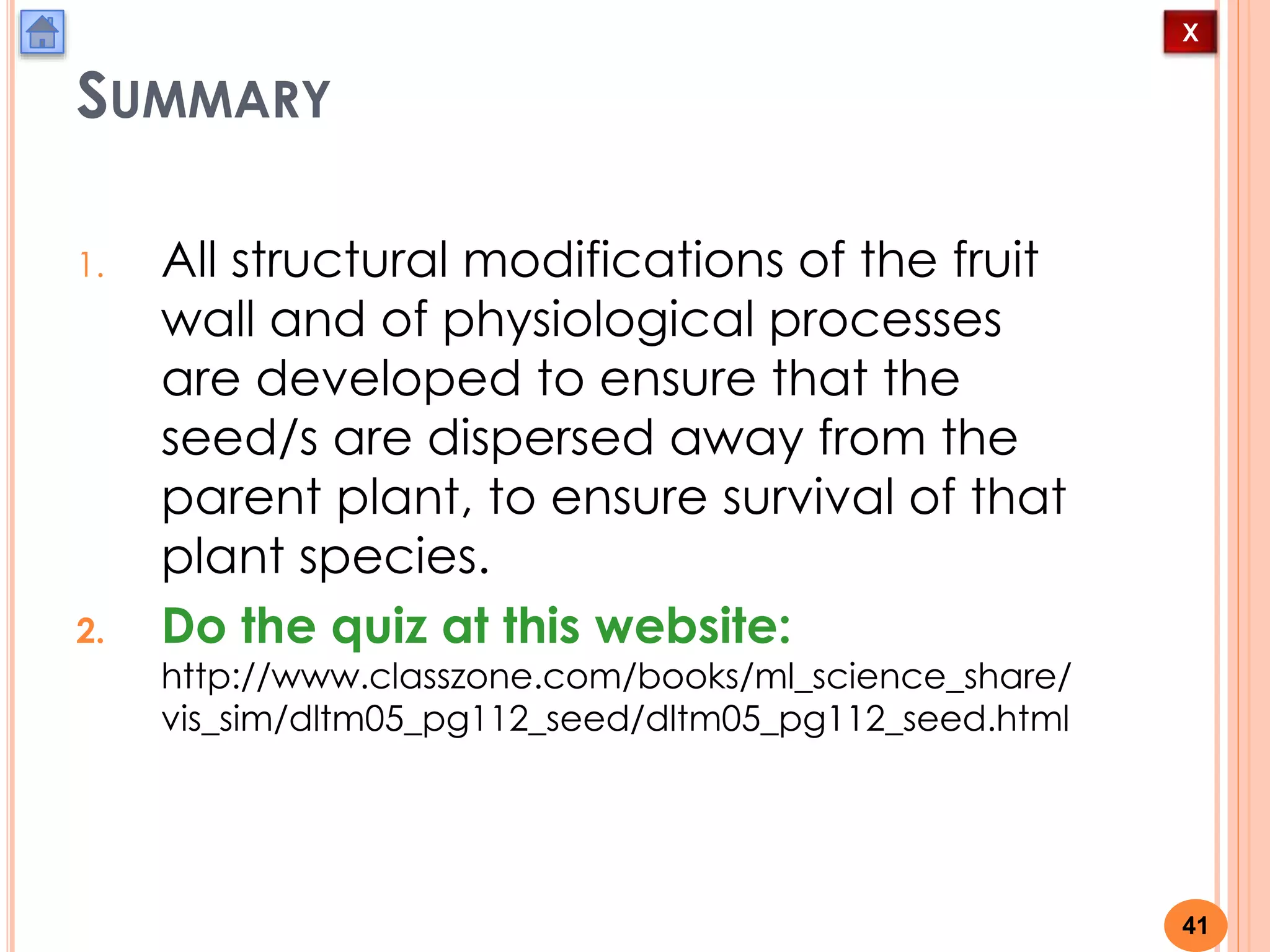 Biology M4 Fruit and Seed Dispersal | PPTX