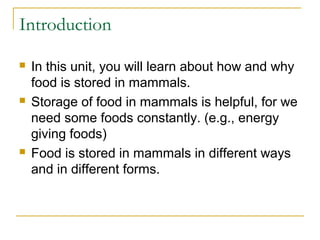 Biology M1 Food Storage | PPT