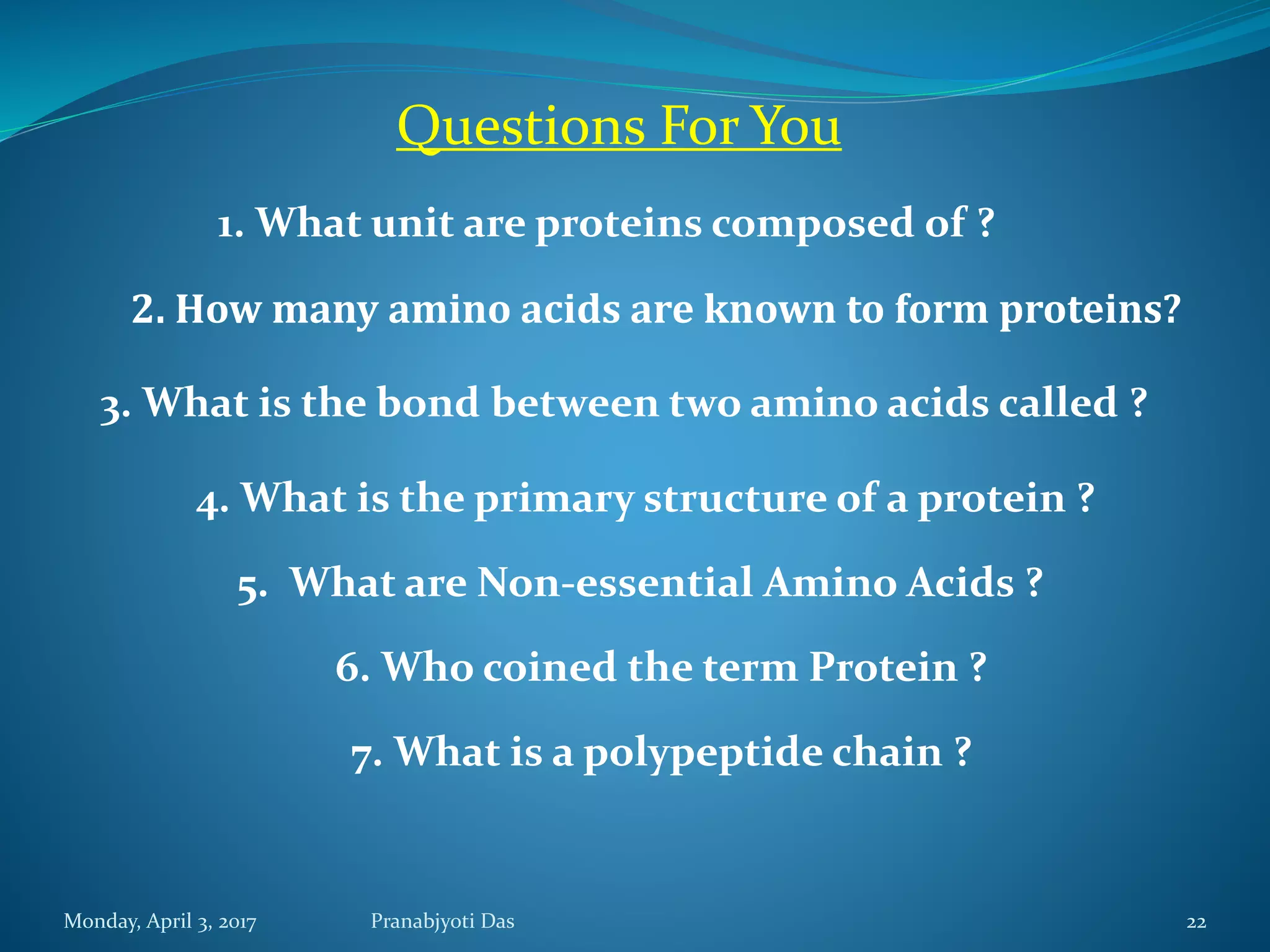 Protein as a Biomolecule | PPTX