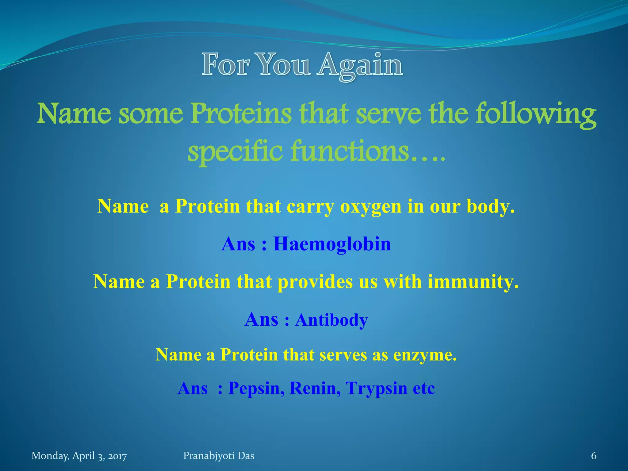 Protein as a Biomolecule | PPTX