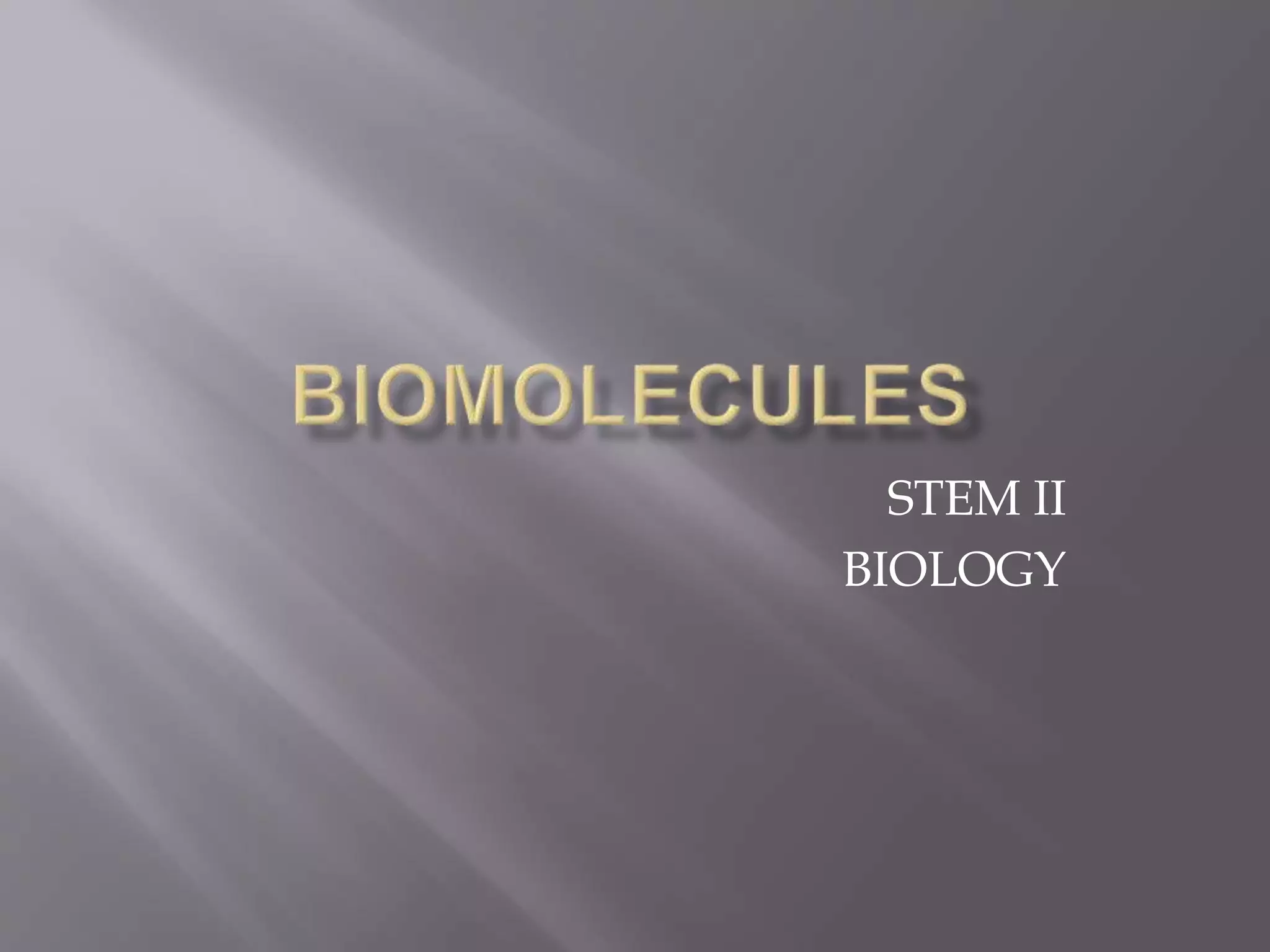 Biomolecules | PPTX