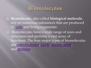 Biomolecules | PPTX
