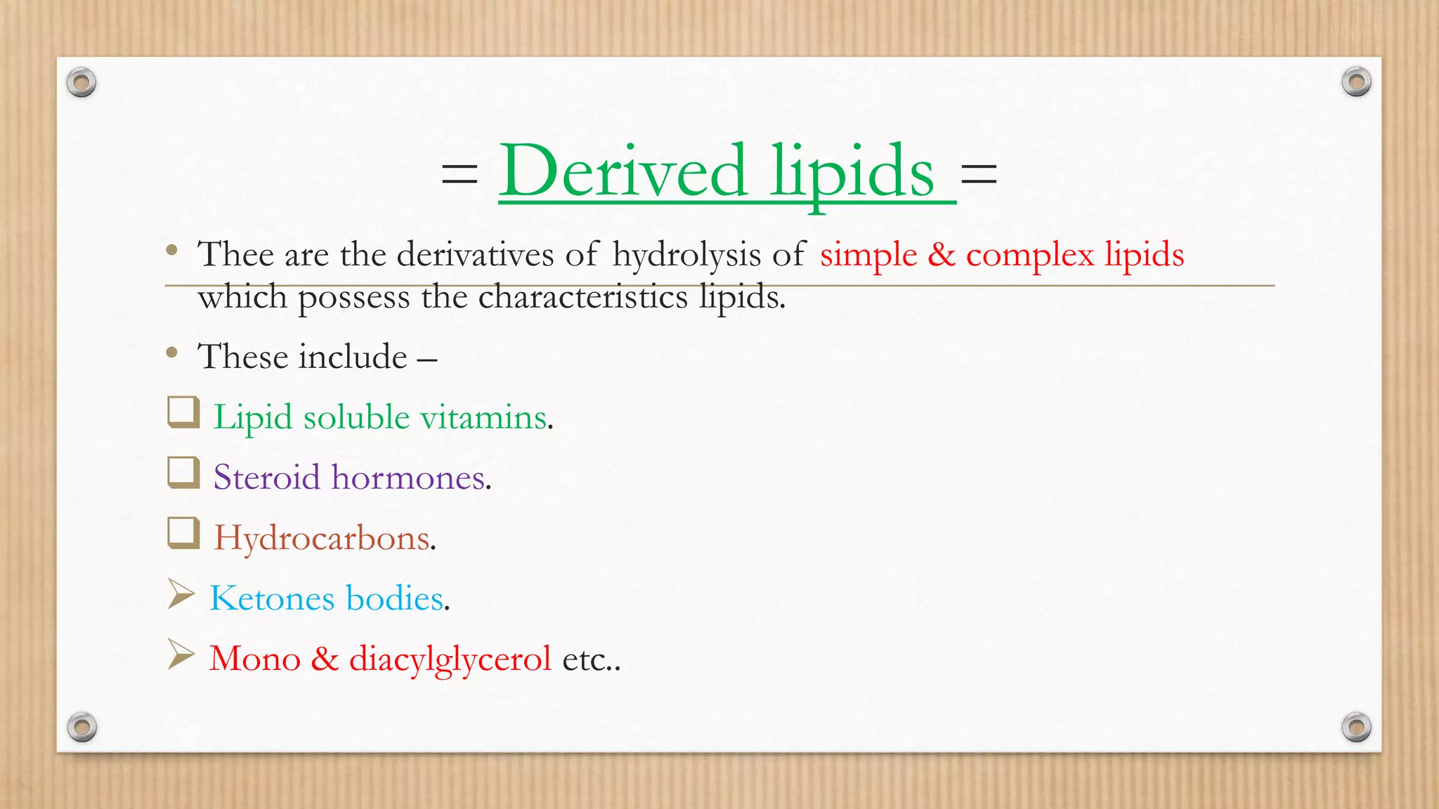 Biomolecules - Lipids & Classification - Biochemistry (203T) | PDF