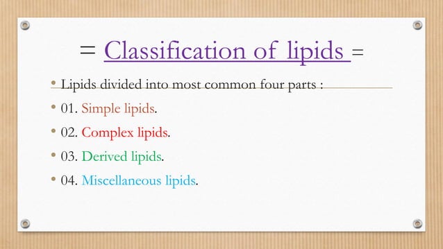 Biomolecules - Lipids & Classification - Biochemistry (203T) | PDF