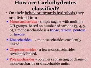 Carbohydrates - the carbohydrates are optically active polyhydroxy ...