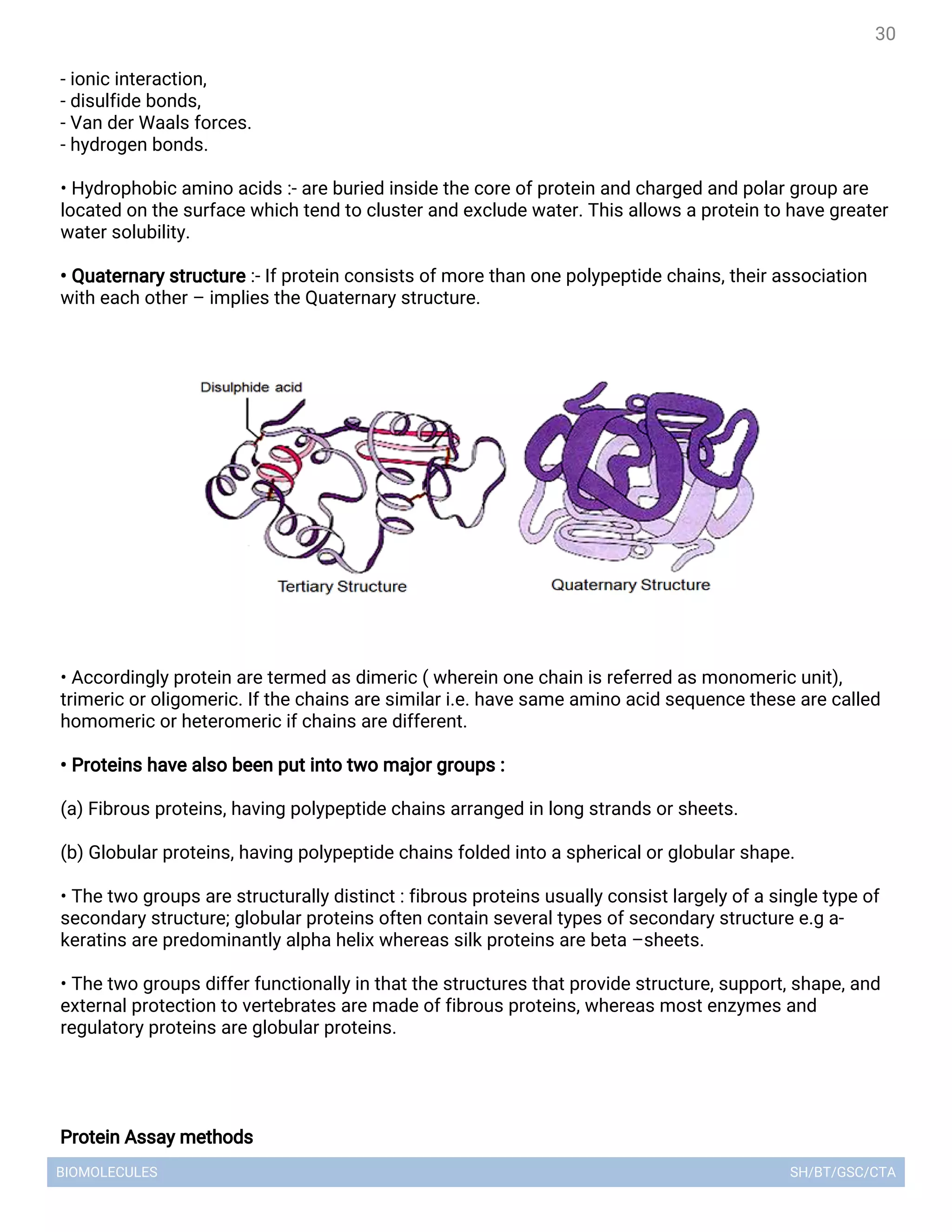 Biomolecules lecture notes | PDF