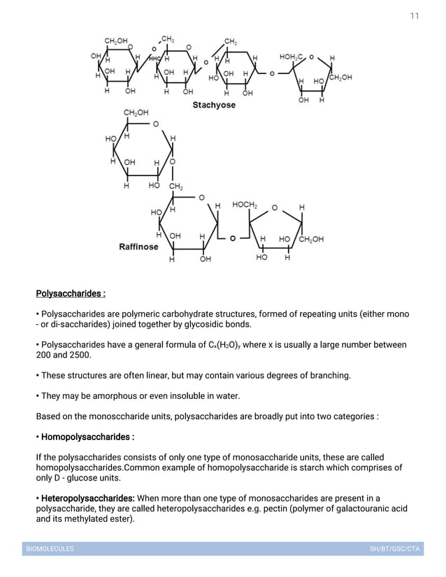 Biomolecules lecture notes | PDF