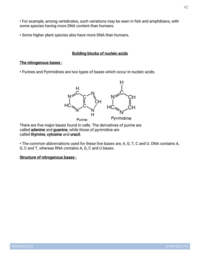 Biomolecules lecture notes | PDF