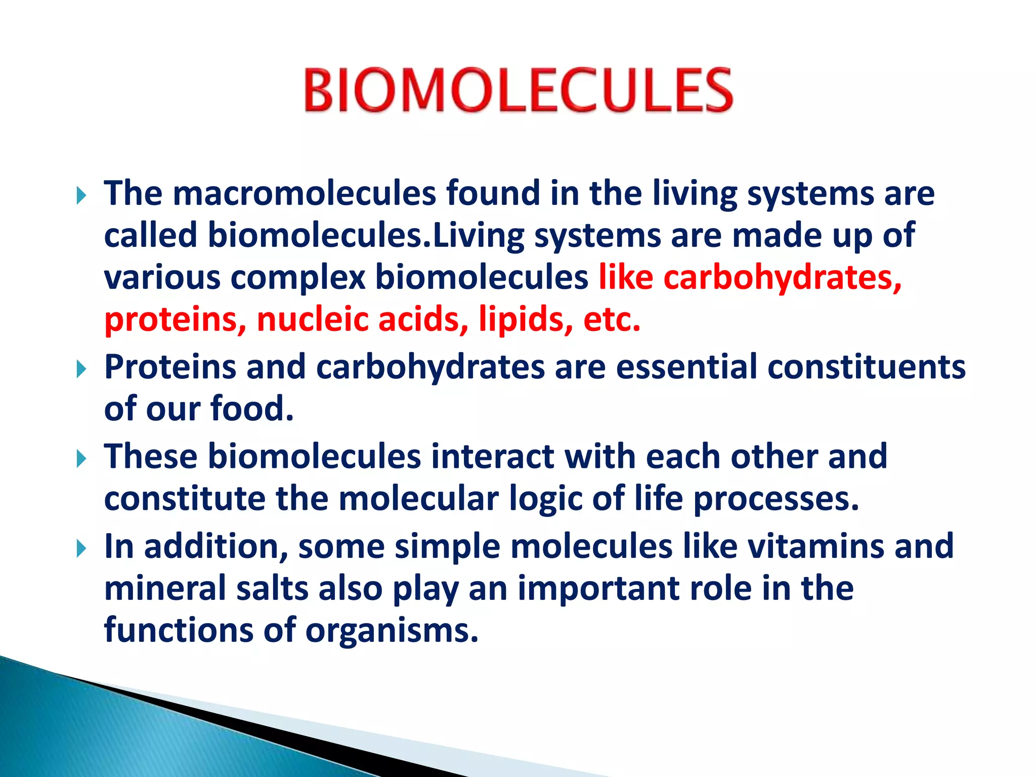 Biomolecules (chapter 12 chemistry) | PPTX