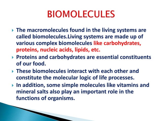 Biomolecules (chapter 12 chemistry) | PPTX