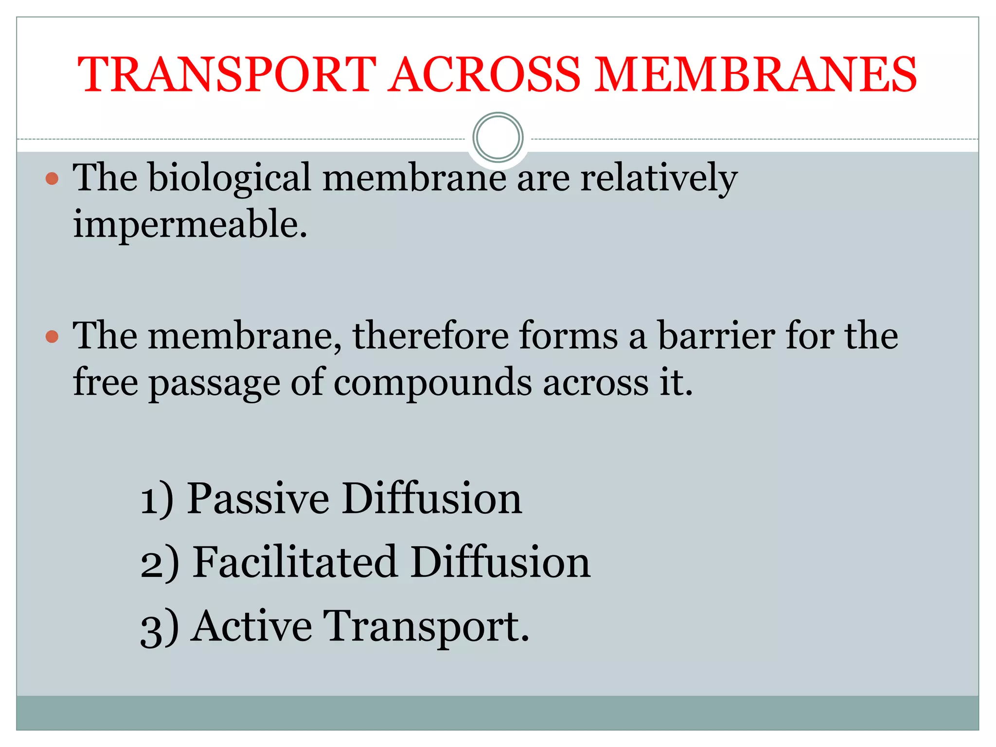 Biomolecules and the cell MEMBRANE, TRANSPORT SYSTEM | PPTX
