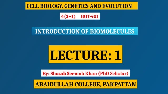 Biomolecules: Proteins, Carbohydrates, Lipids and Nucleic Acids | PPT