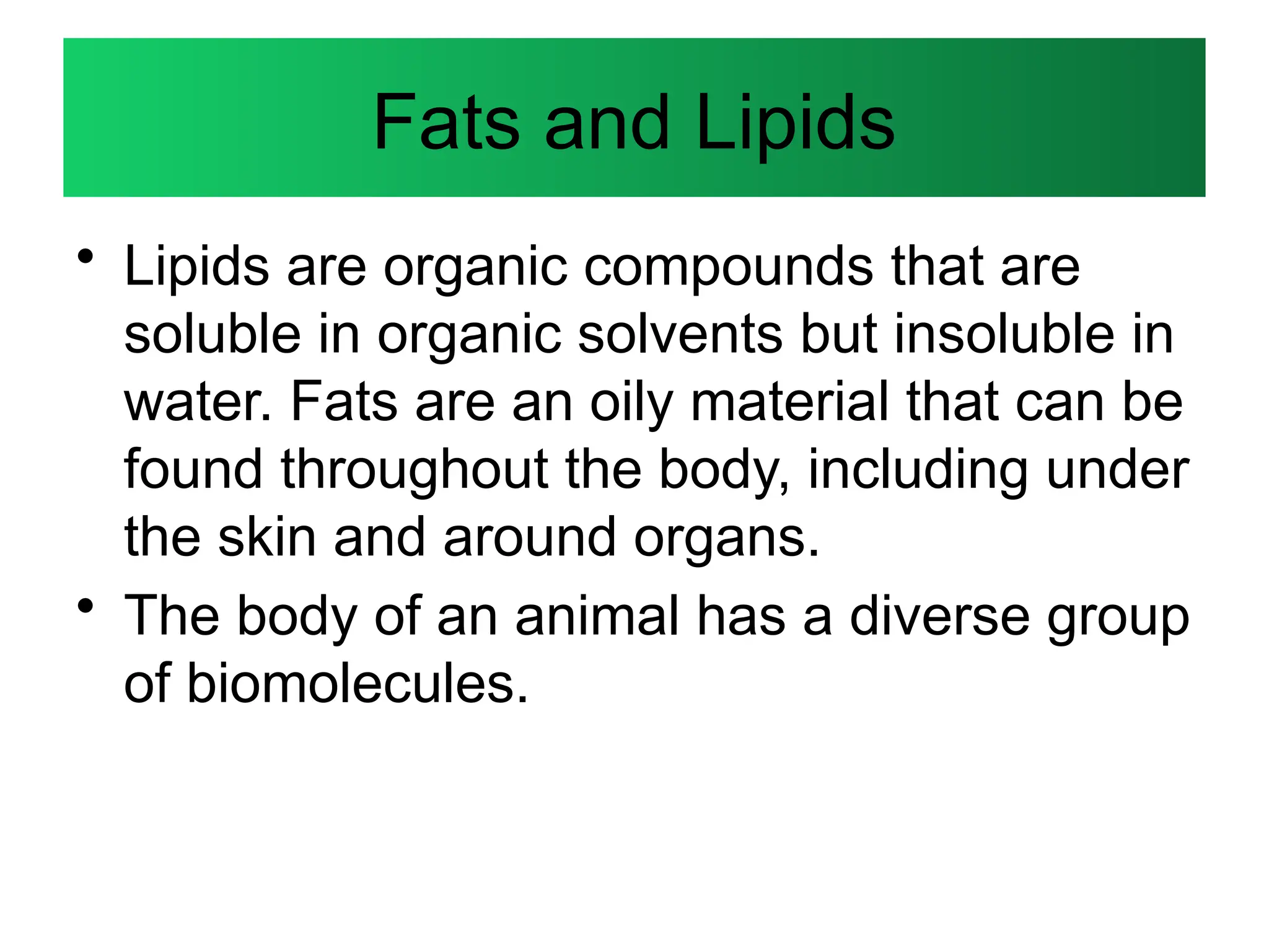 BIOMOLECULES COMPOSED OF CARBOHYDRATES, PROTEINS, FATS AND LIPIDS AND ...