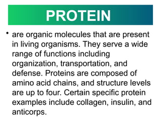 BIOMOLECULES COMPOSED OF CARBOHYDRATES, PROTEINS, FATS AND LIPIDS AND ...