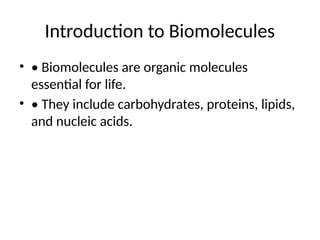 “Biomolecules: A Comprehensive Study of the Structure, Function ...