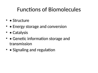 “Biomolecules: A Comprehensive Study of the Structure, Function, Classification, and Biological ...