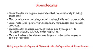 Biomolecules – Production and Industrial applications | PPTX