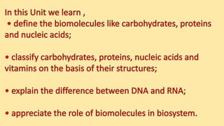 Biomolecules xii | PPTX