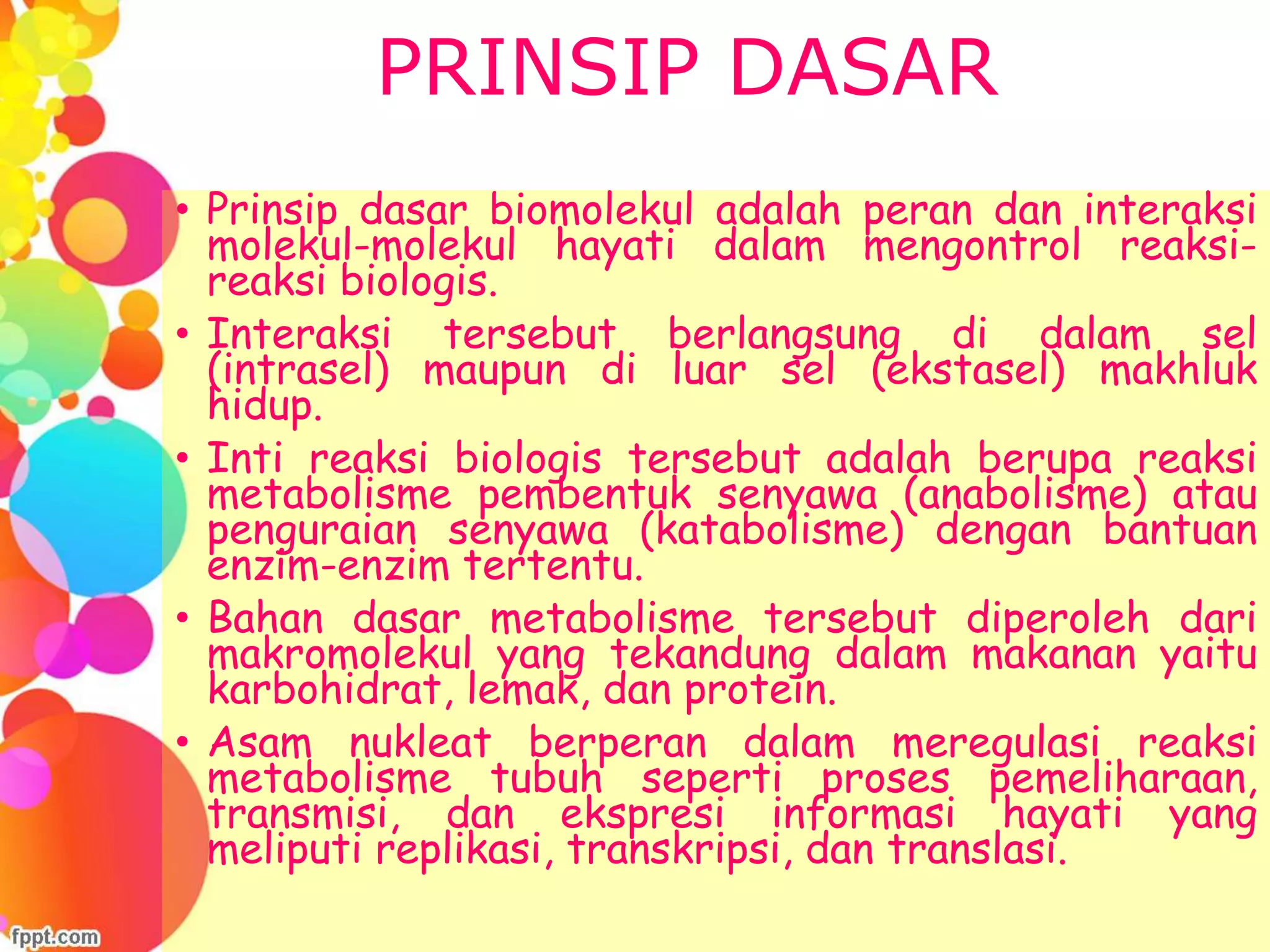 DASAR DASAR BIOMOLEKULER | PPTX