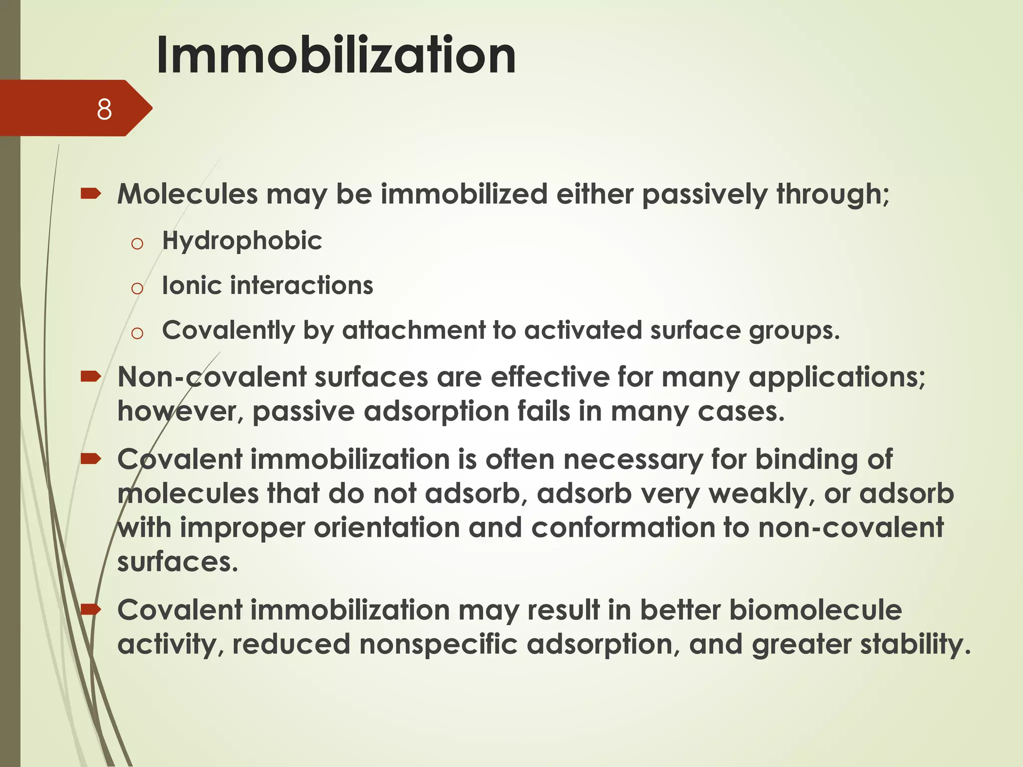 Biomolecules immobilization | PPTX