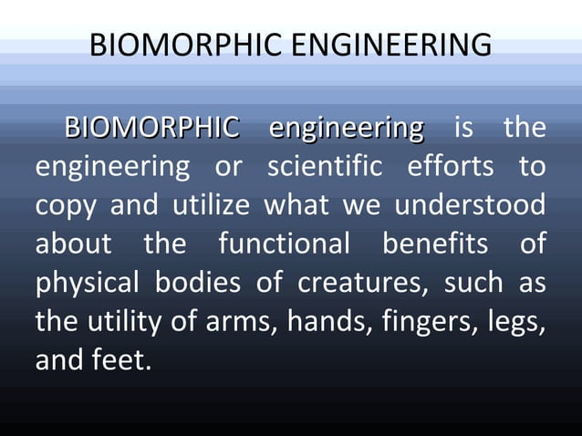 Biomorphic Engineering | ODP | Robotics | Technology & Computing