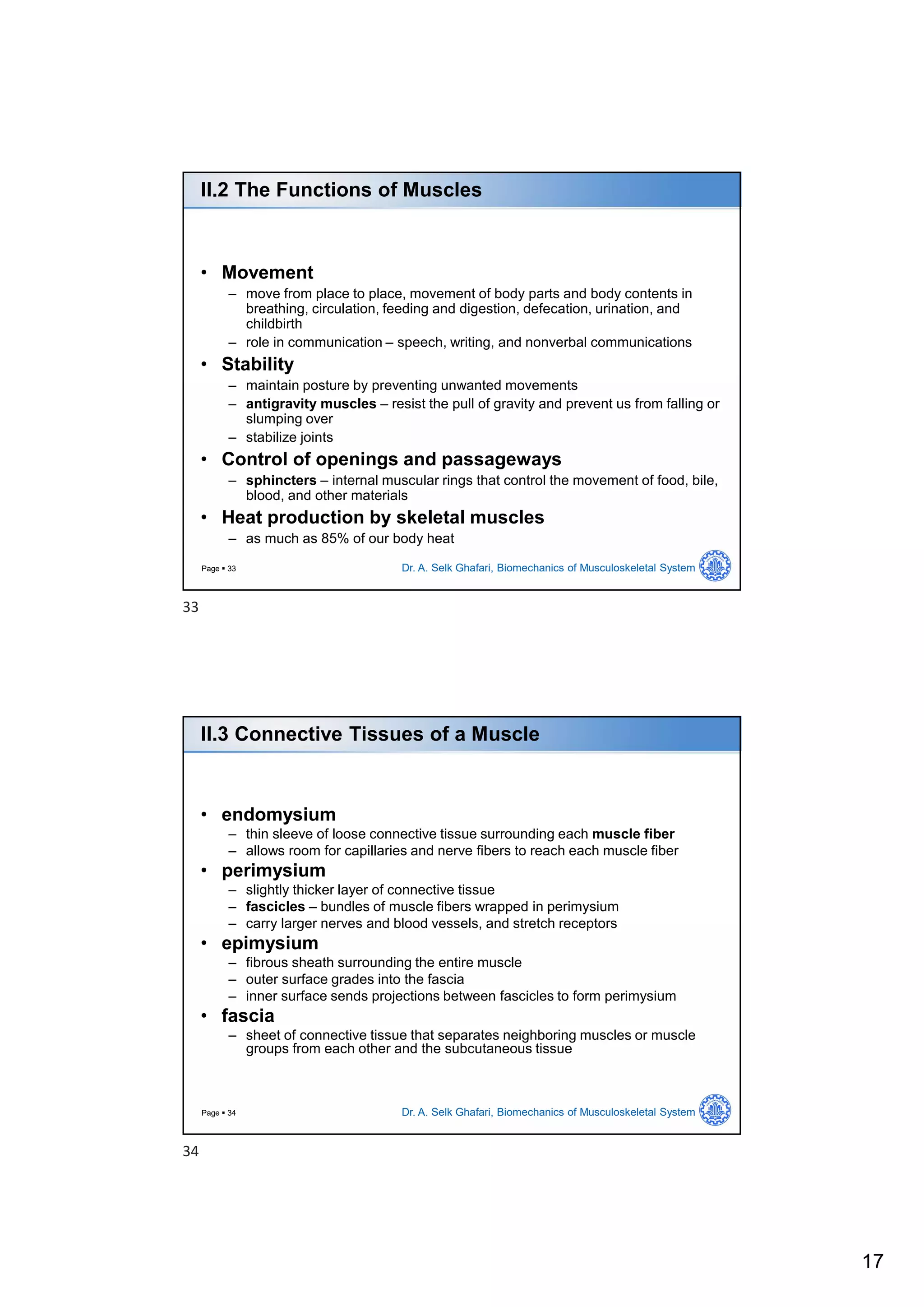 Dr. Ali Selk Ghafari: Biomechanics of Musculoskeletal System ...