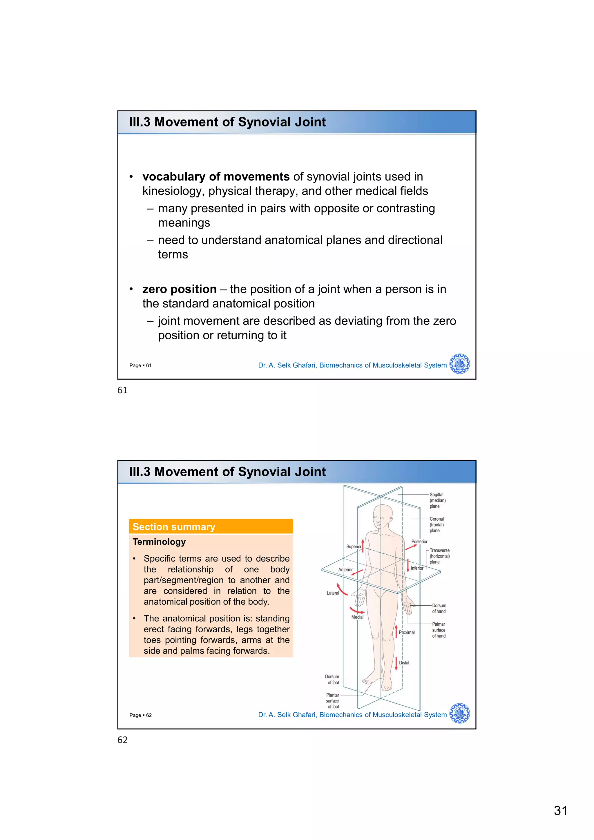 Dr. Ali Selk Ghafari: Biomechanics of Musculoskeletal System ...