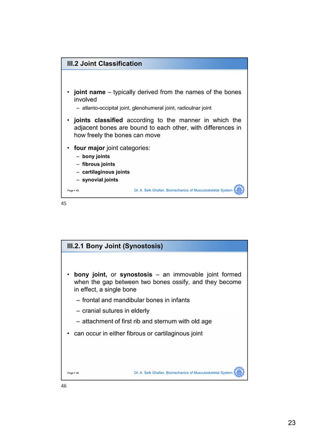 Dr. Ali Selk Ghafari: Biomechanics of Musculoskeletal System ...