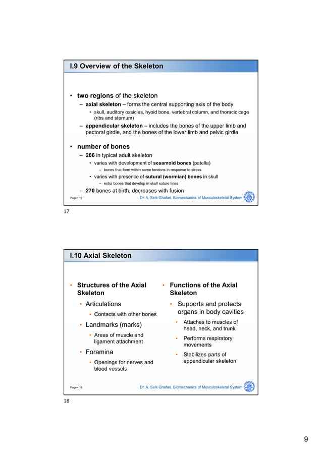 Dr. Ali Selk Ghafari: Biomechanics of Musculoskeletal System ...