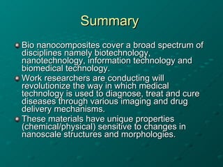 Bio Nanocomposite Material Presentation | PPT