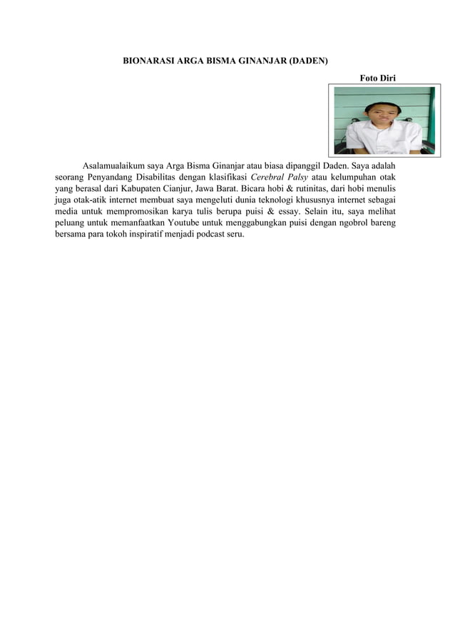 Bionarasi arga bisma ginanjar (daden) | PDF