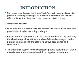 bionator-a functional growth modification appliance | PPTX