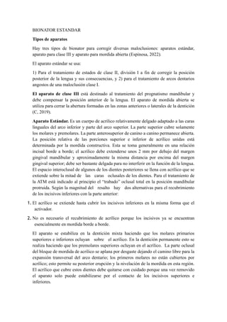 BIONATOR ESTANDAR, ortopedia universidad de guayaquil | DOCX