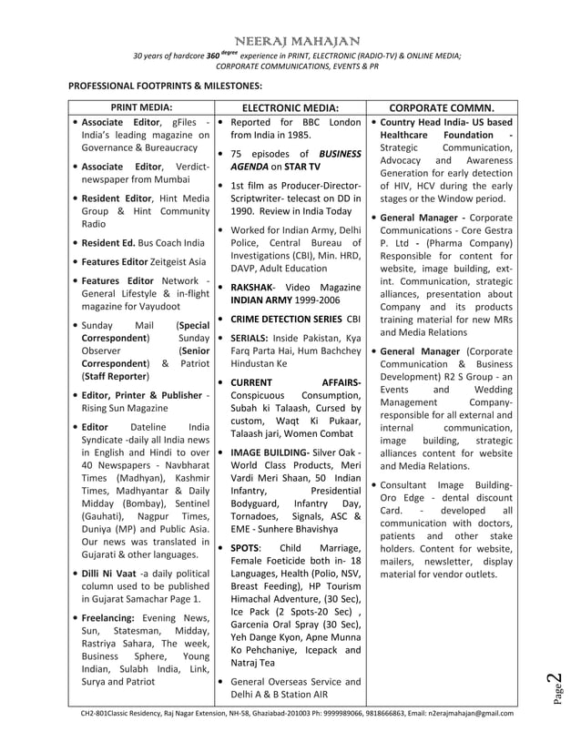 Bio neeraj mahajan | PDF