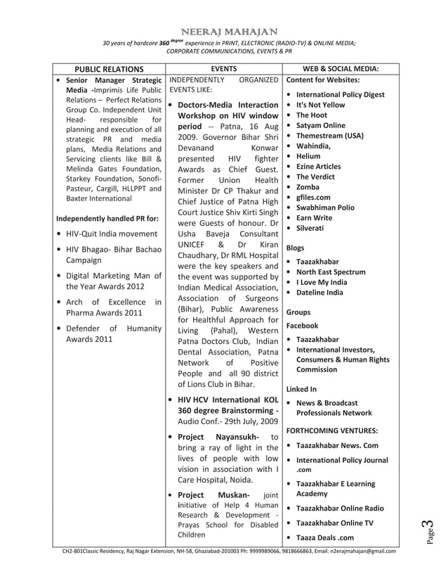Bio neeraj mahajan | PDF