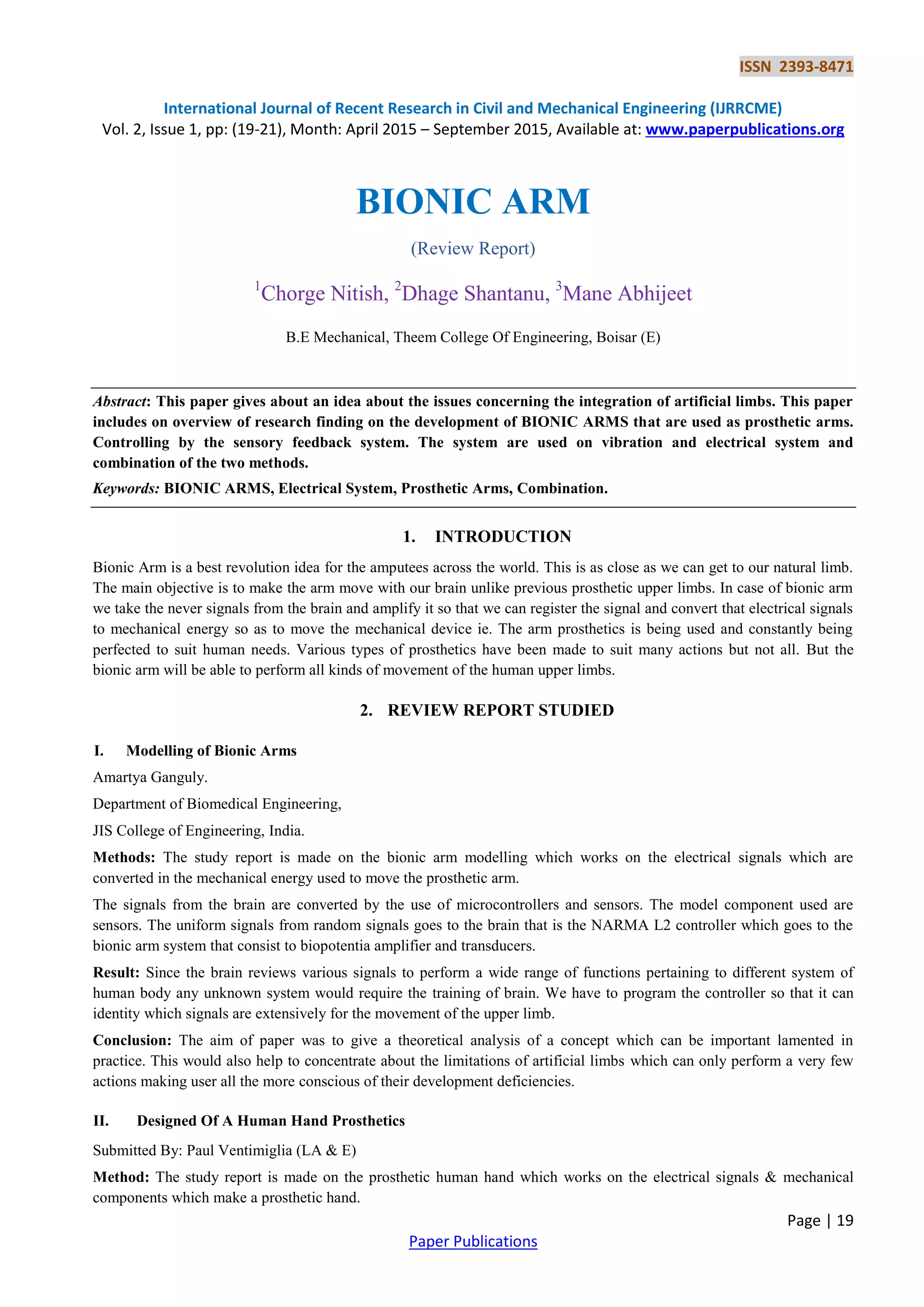 BIONIC ARM | PDF