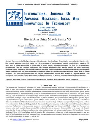 Bionic arm using muscle sensor v3 | PDF