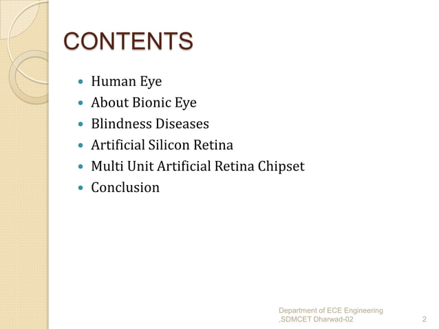 Bionic eye | PPTX | Eye and Vision Conditions | Diseases and Conditions